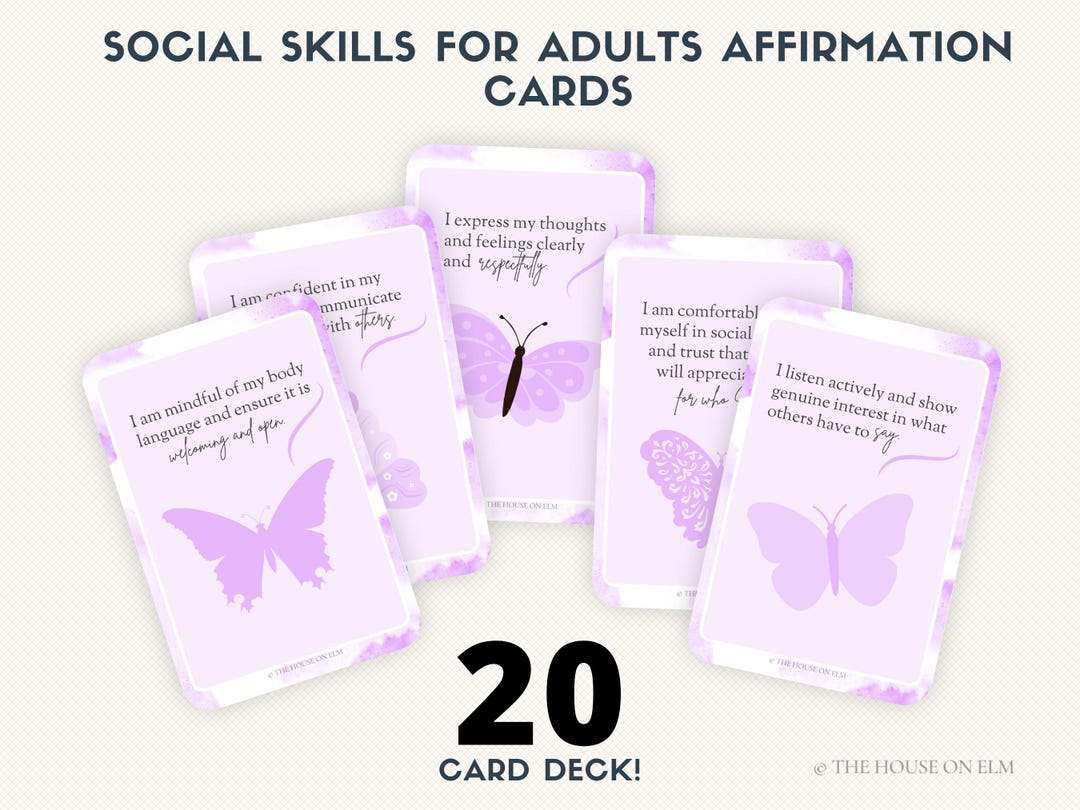 20 Affirmation Cards to Improve Social Interactions for Adults | Boost ...