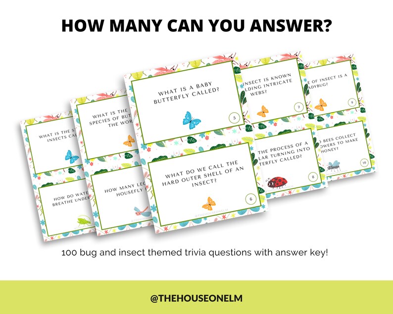 Bugs and Insects Trivia Cards | Homeschool Activity, Learning Games ...