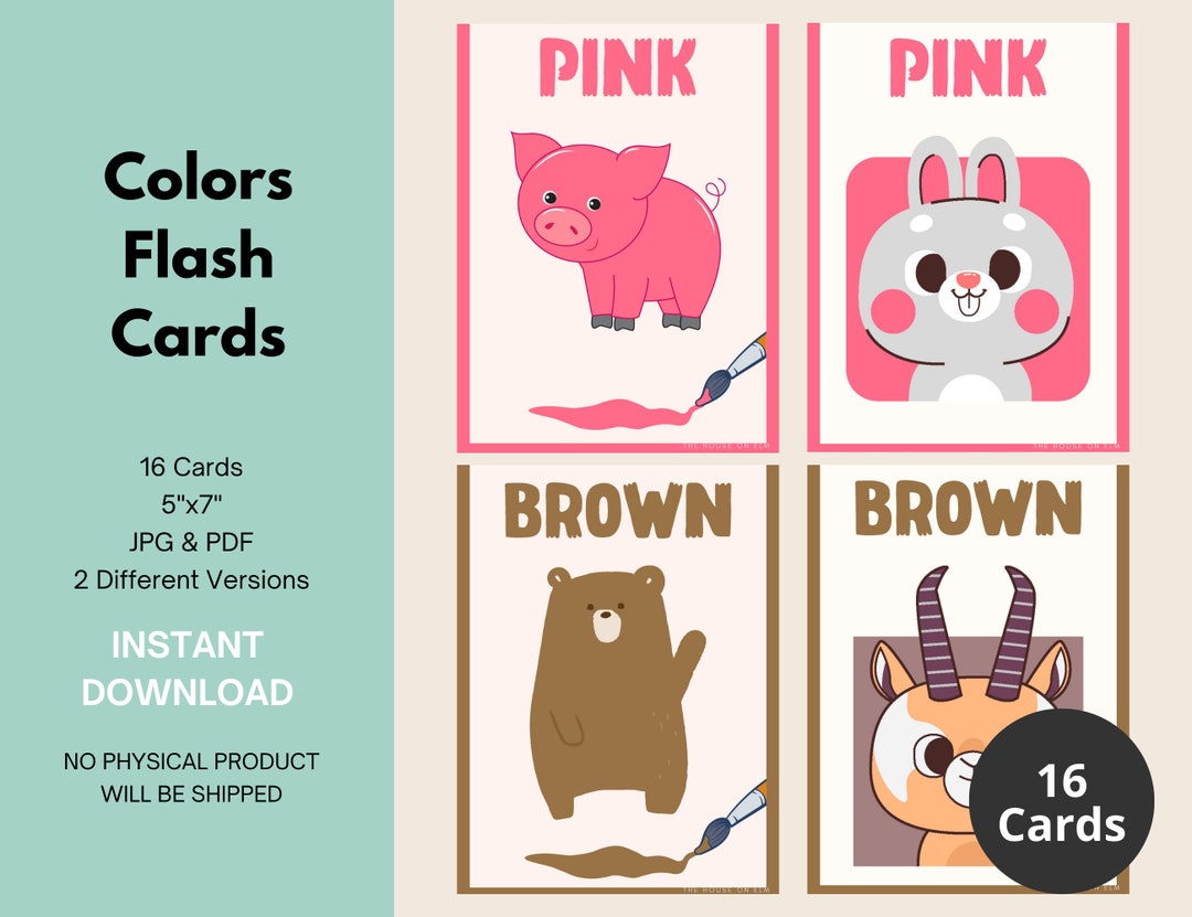 Vibrant World of Colors - 5x7 Flashcards for Preschool Learning - Etsy
