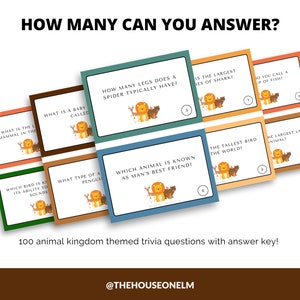 Animal Kingdom Trivia Cards | Homeschool Activity, Learning Games ...