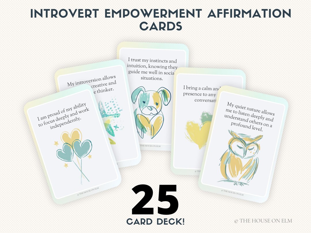 25 Introvert Empowerment Affirmation Cards | Tailored Affirmations for ...
