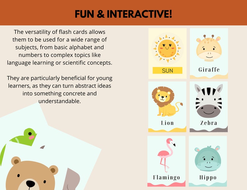 Safari Adventure - 16 Engaging 5x7 Flashcards for Children Ages 3-5 - Etsy