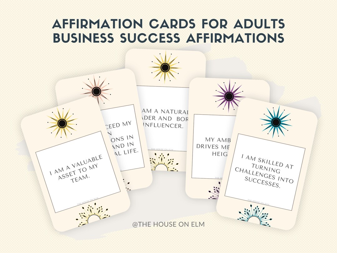 Business Success Affirmation Cards - 50-card Pack, Printable 5x7 ...