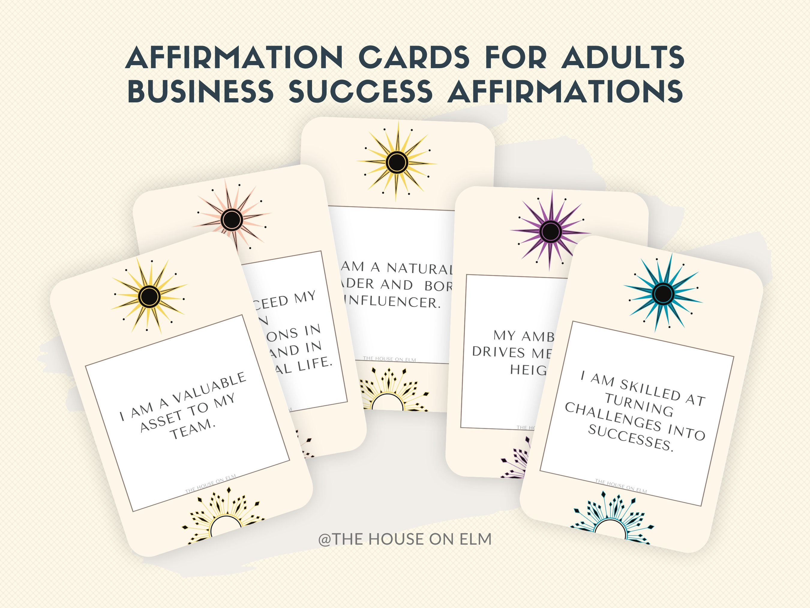 Business Success Affirmation Cards - 50-card Pack, Printable 5x7 ...