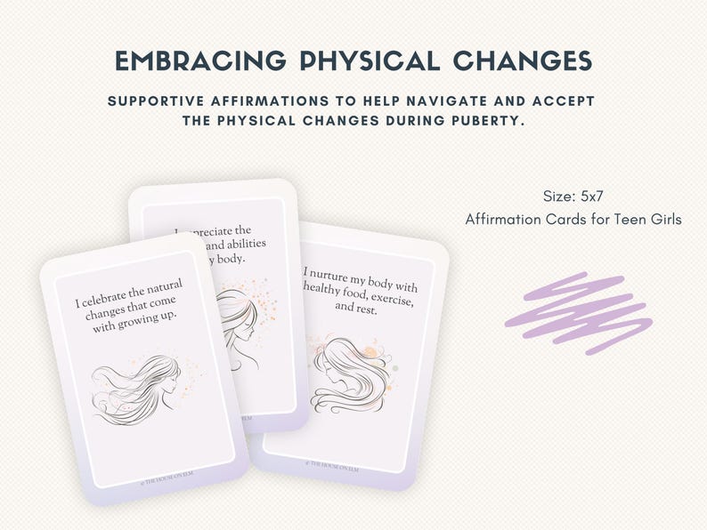20 Embracing Physical Changes Affirmation Cards for Teen Girls ...