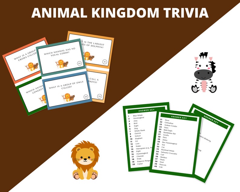 Animal Kingdom Trivia Cards | Homeschool Activity, Learning Games ...