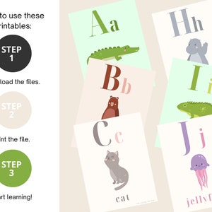 Printable Alphabet Flashcards for Preschoolers - 26 Digital, Colorful ...