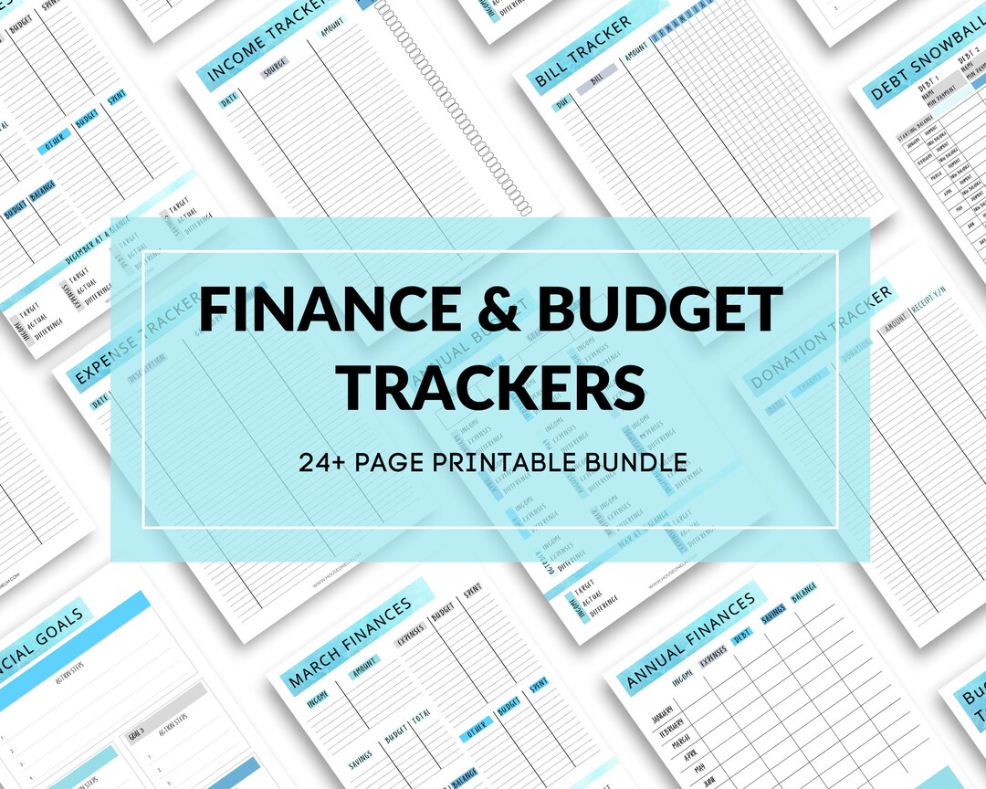 Finance Budget Planner Bundle, Savings, Debt Tracker (printable PDF) - Etsy