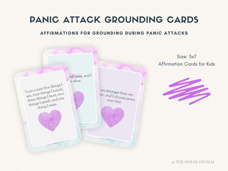 20 Grounding Affirmation Cards for Panic Attacks | Digital Download ...