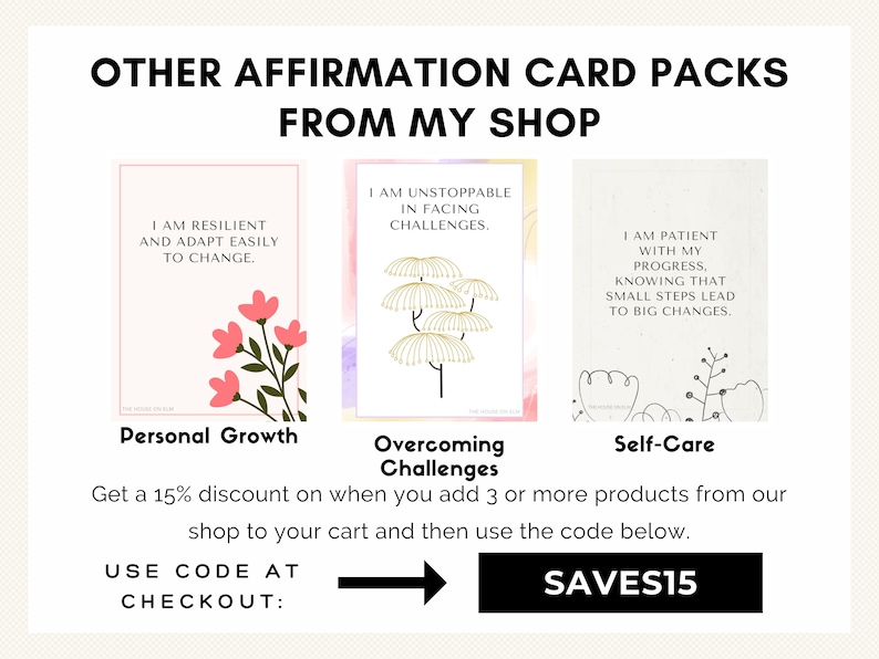 Health & Wellness Affirmation Cards - 50-card Pack, Printable 5x7 ...