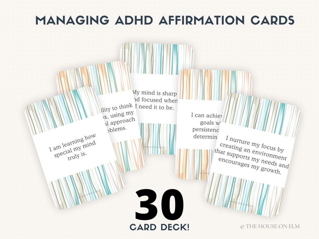 30 ADHD Management Affirmation Cards | Celebrate Small Wins & Daily ...