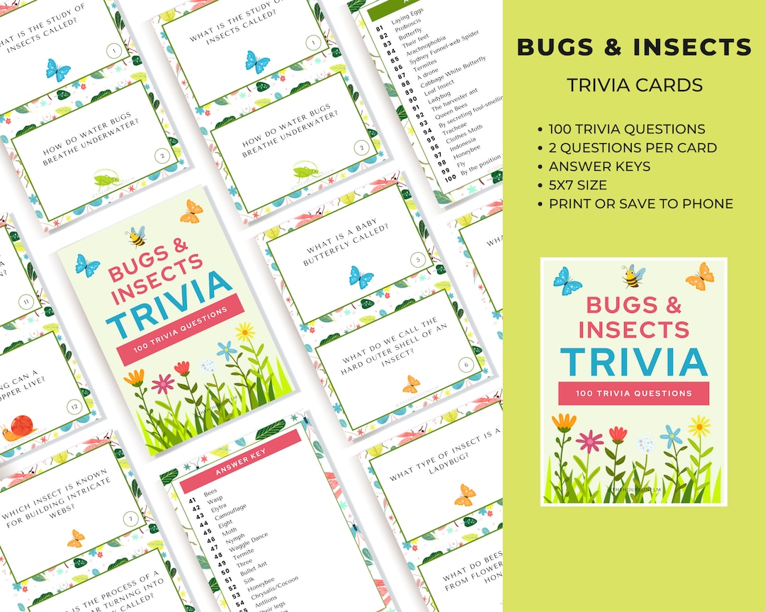 Bugs and Insects Trivia Cards | Homeschool Activity, Learning Games ...