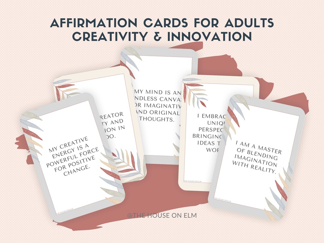Creativity & Innovation Affirmation Cards - 50-card Pack, Printable 5x7 ...