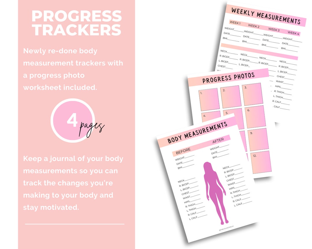 Body Measurement Planner, Progress Log Fitness Goals, Health Journal ...