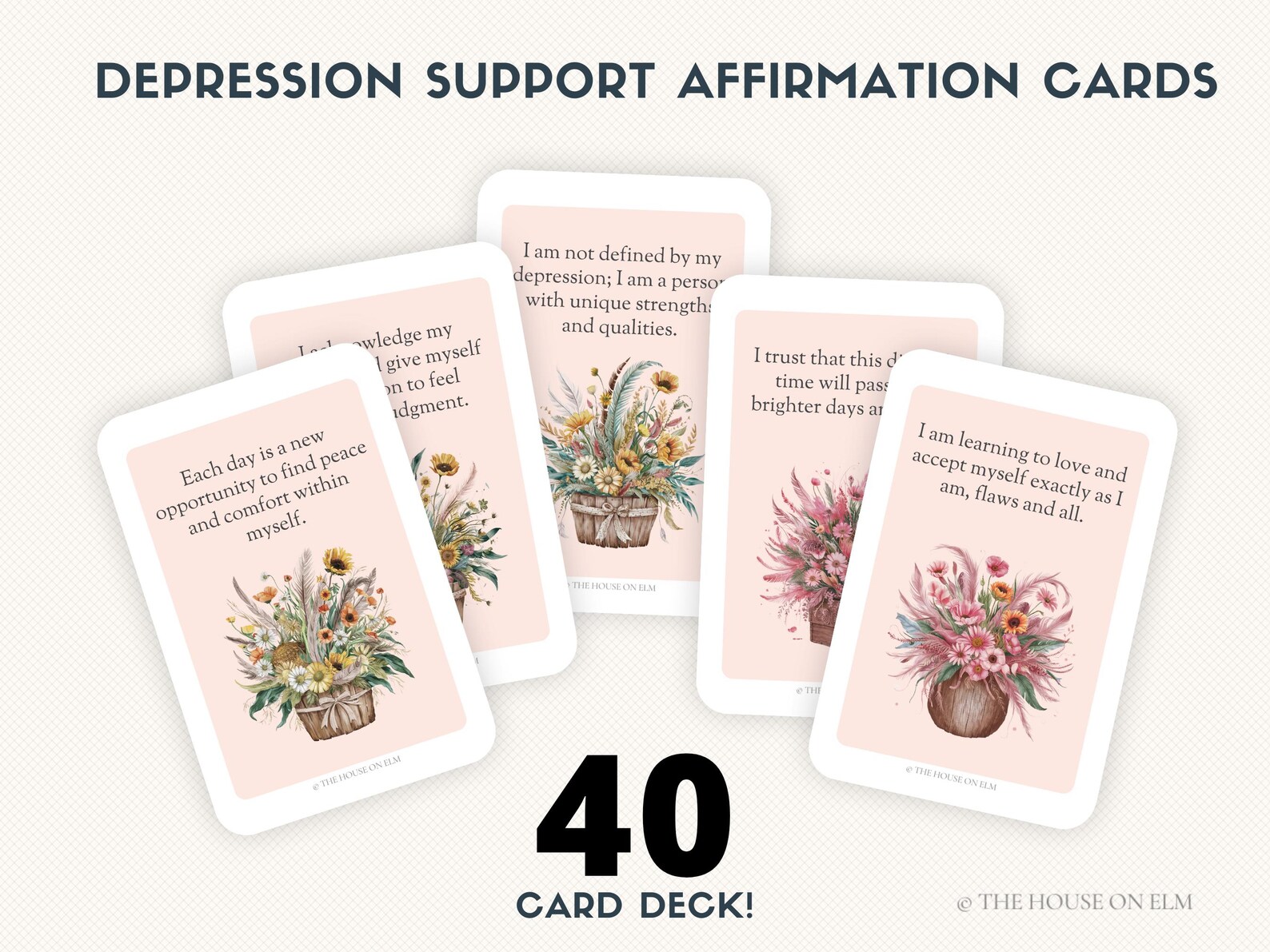 40 Depression Support Affirmation Cards | Digital Download | Positive ...
