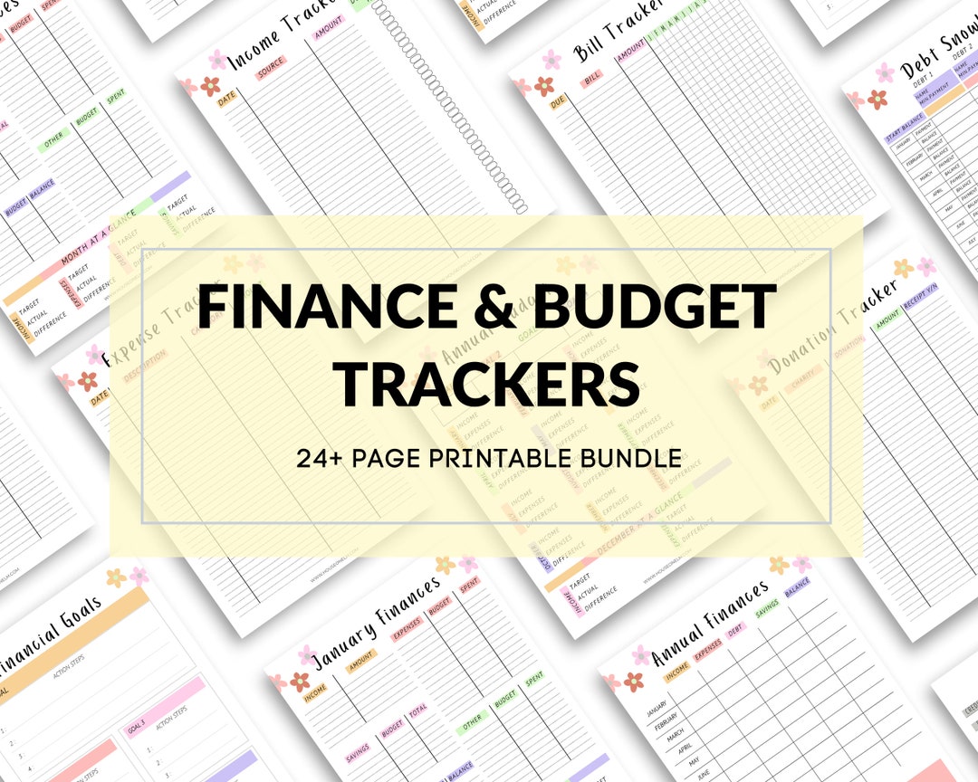 Flower Power Budget Planner Bundle, Finance Trackers (printable PDF) - Etsy