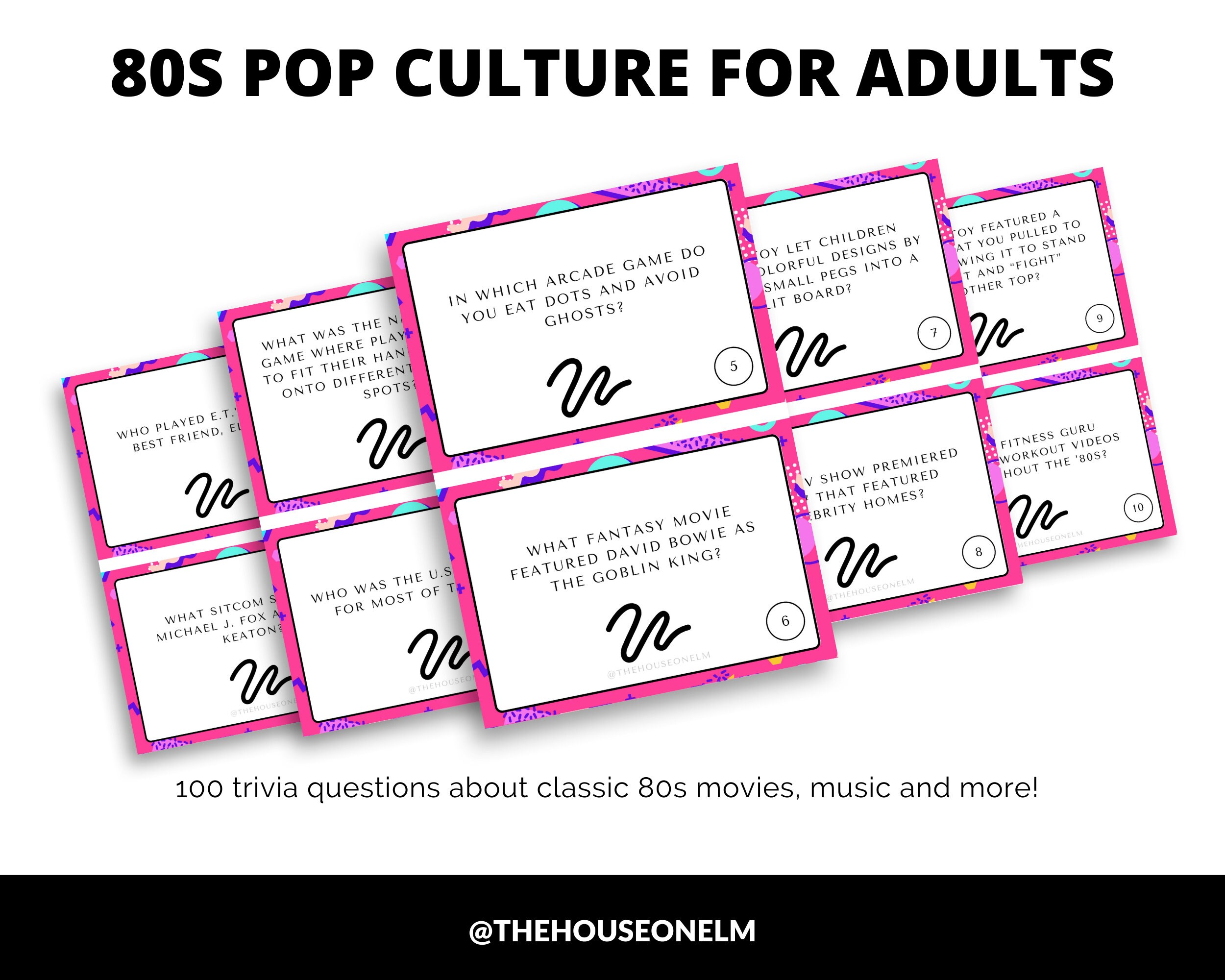 80s Pop Culture Trivia Game | Retro Nostalgia (instant Download) - Etsy