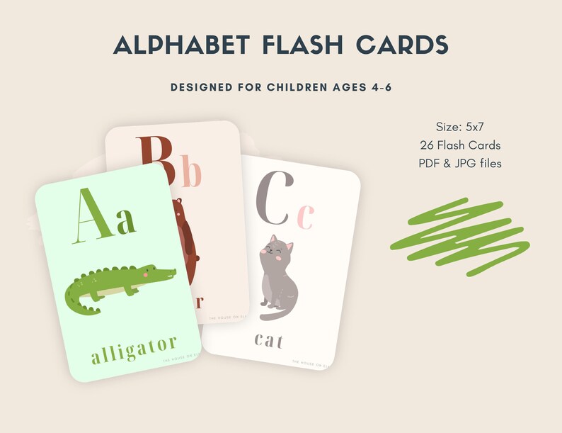 Printable Alphabet Flashcards for Preschoolers - 26 Digital, Colorful ...