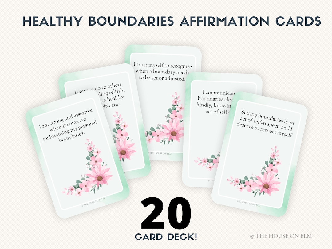 20 Healthy Boundaries Affirmation Cards | Digital Download | Set ...