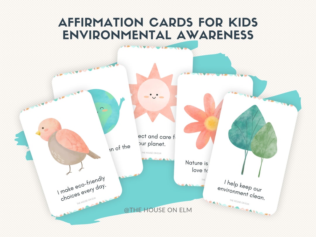 Kids' Environmental Awareness Affirmation Cards - 50-card Pack ...