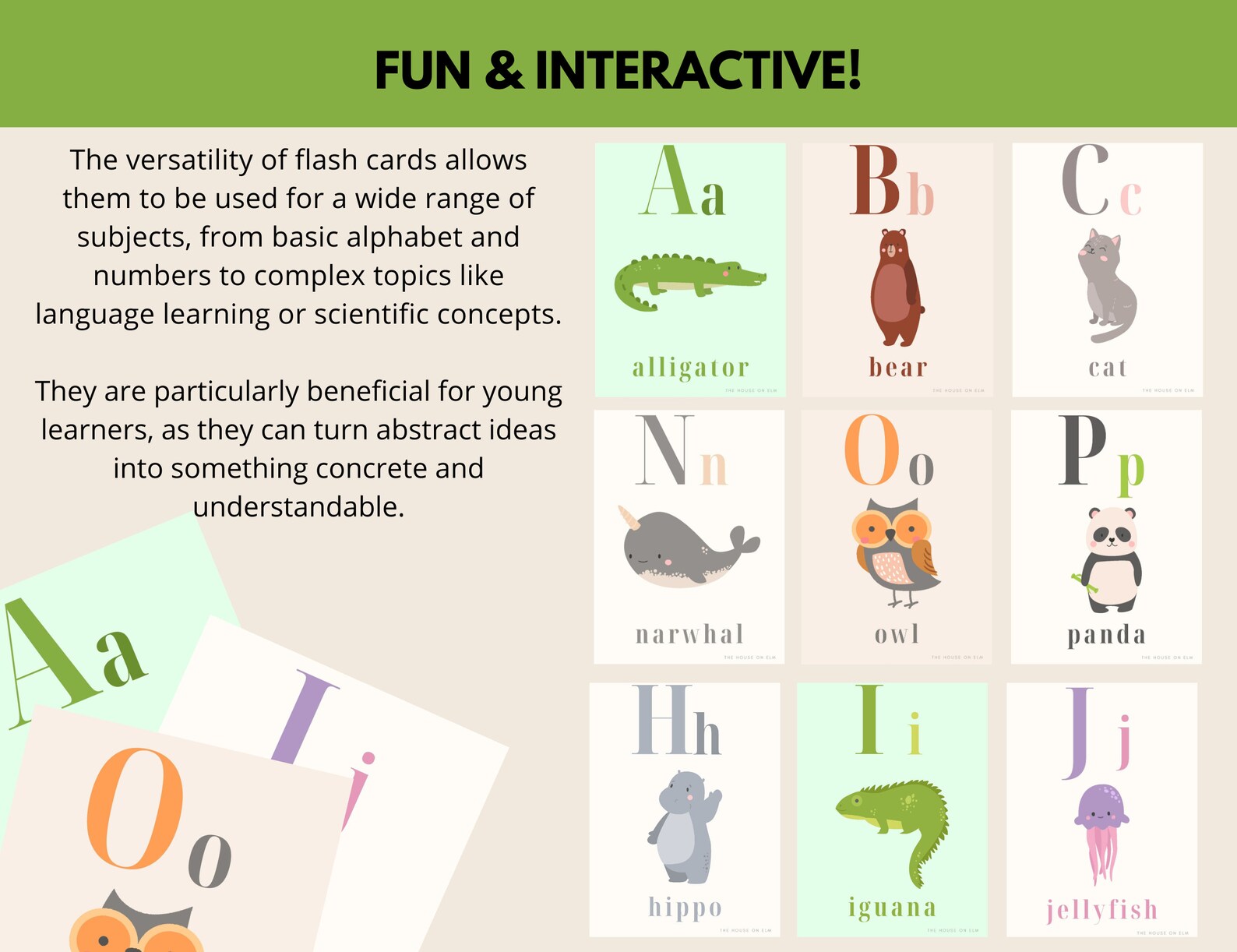 Printable Alphabet Flashcards for Preschoolers - 26 Digital, Colorful ...