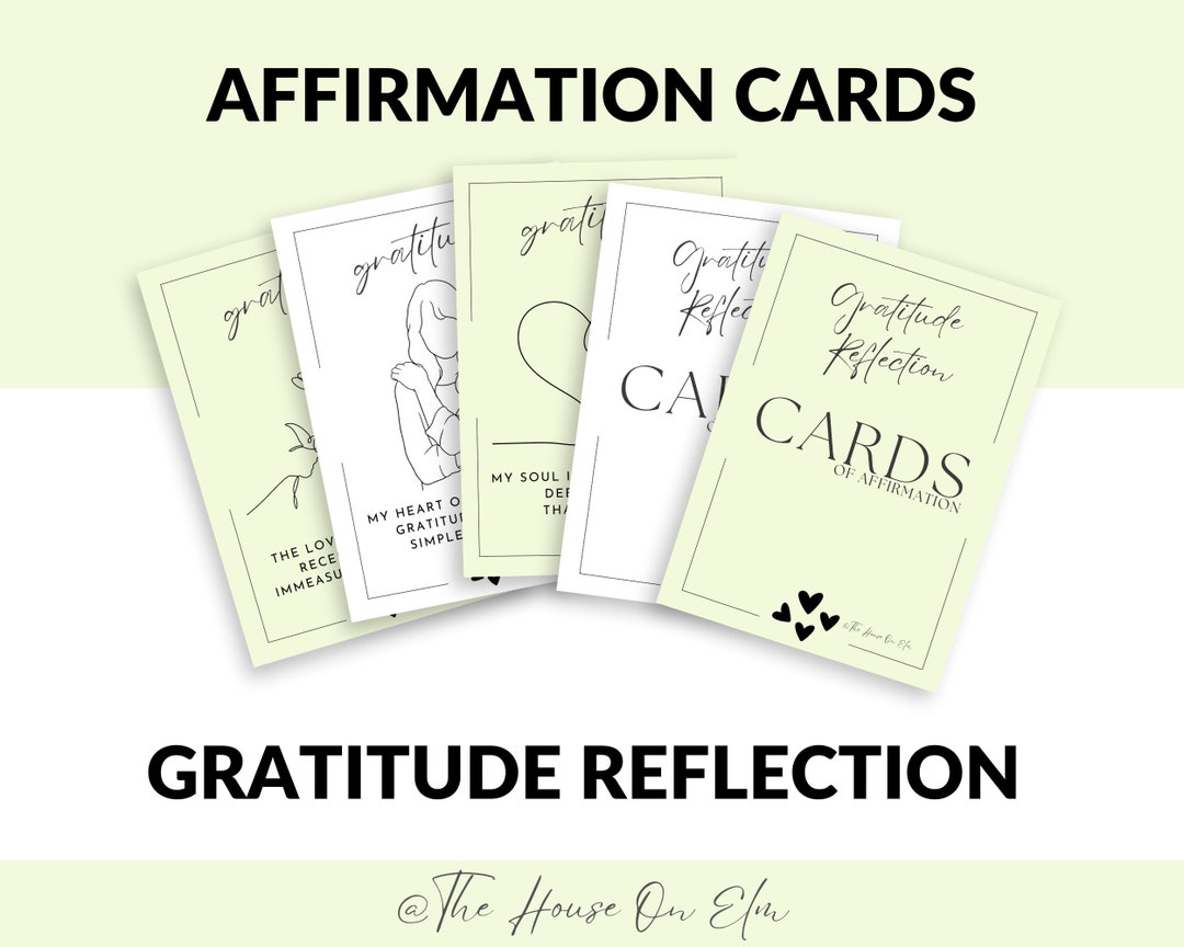 Gratitude Reflection Affirmation Cards | Grateful Heart, Empowering ...