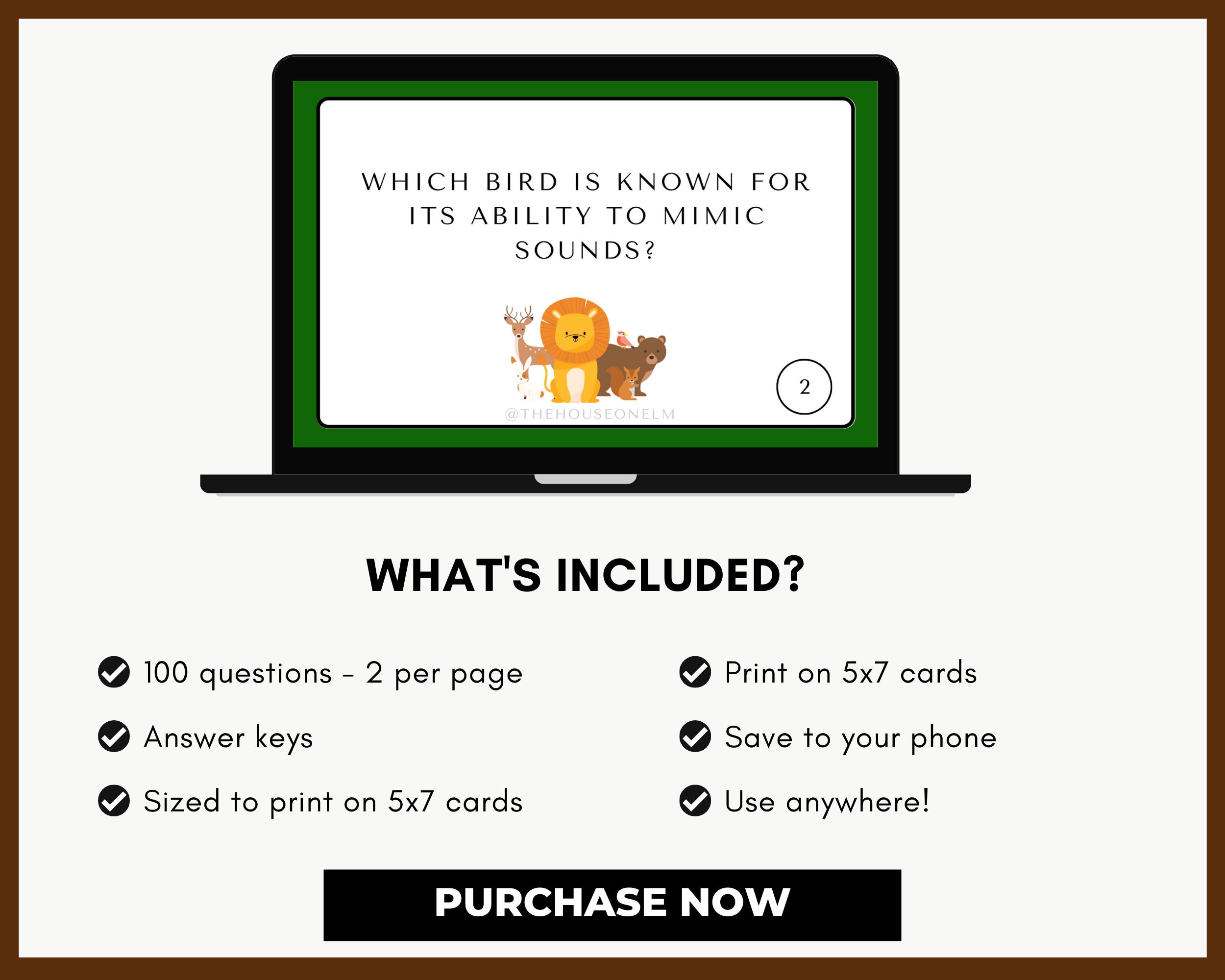 Animal Kingdom Trivia Cards Homeschool Activity, Learning Games ...