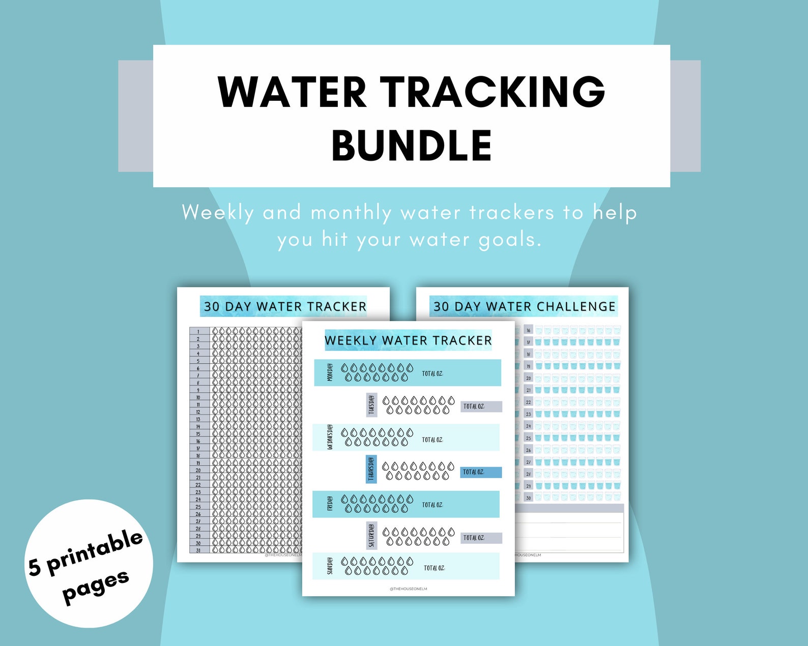 Water Trackers, H2O Tracking Sheets, Progress Log, Fitness Goals ...