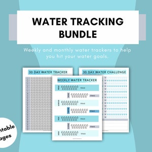 Water Trackers, H2O Tracking Sheets, Progress Log, Fitness Goals ...