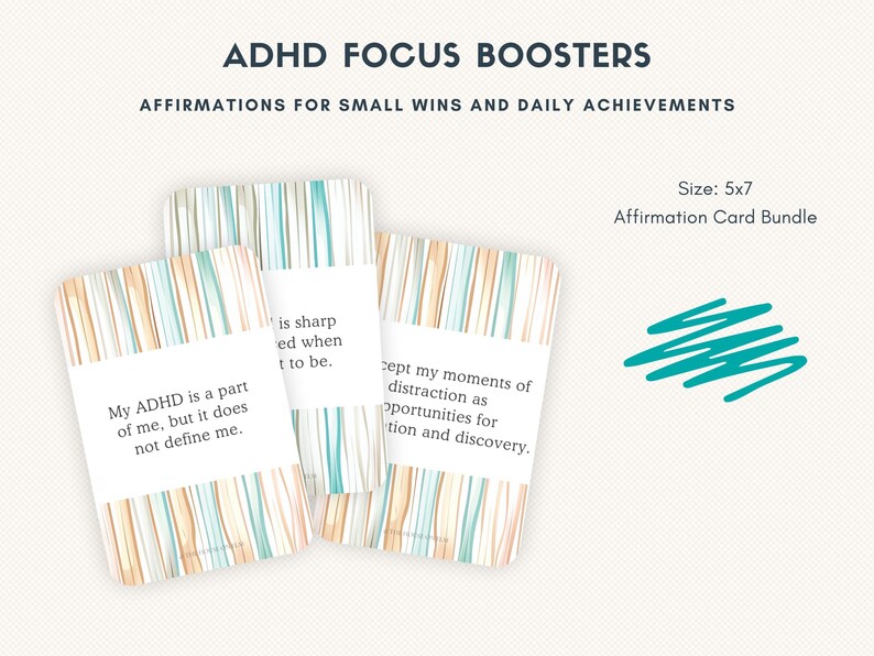 30 ADHD Management Affirmation Cards | Celebrate Small Wins & Daily ...