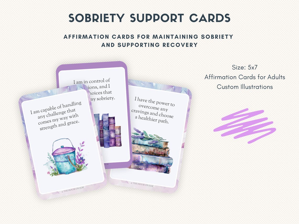 25 Sobriety & Recovery Affirmation Cards | Support Your Journey to ...