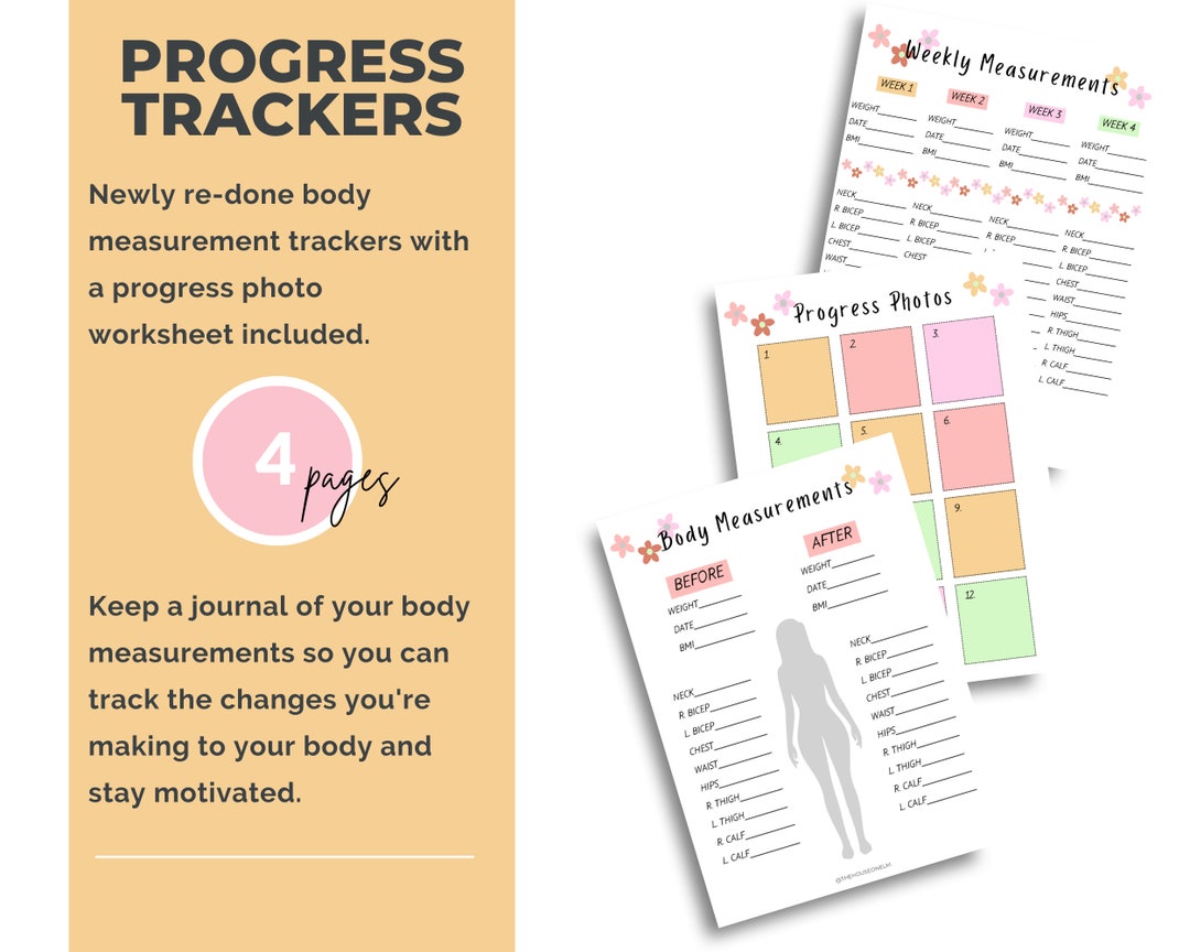 Progress Photos, Body Measurement Planner, Fitness Goals, Health ...