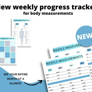 Progress Photos & Body Measurement Fitness Planner, Fitness Goals ...