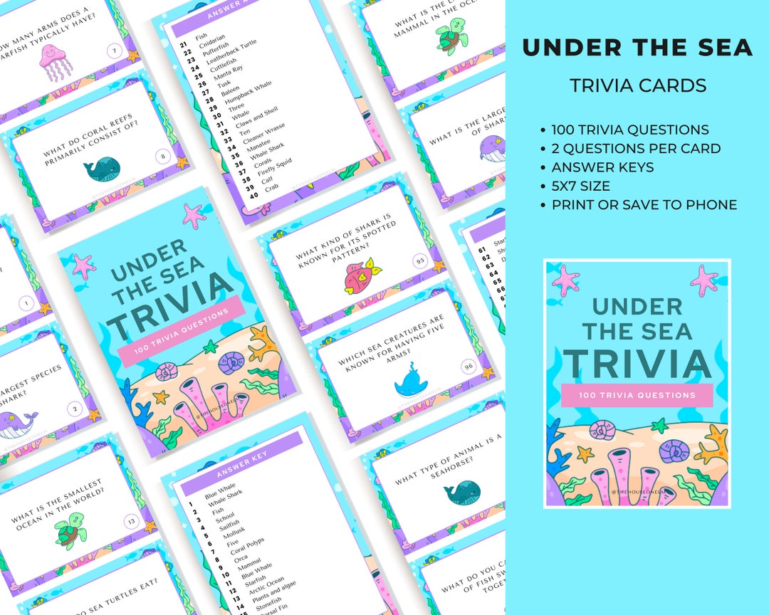 Under the Sea Trivia Cards | Ocean Learning Game (PDF) - Etsy