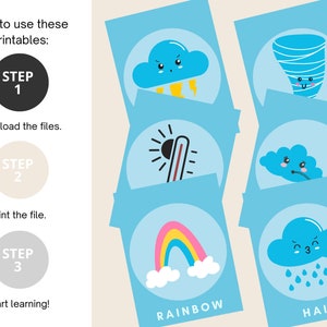 Weather Wonders - 12 Educational 5x7 Flashcards for Preschoolers - Etsy