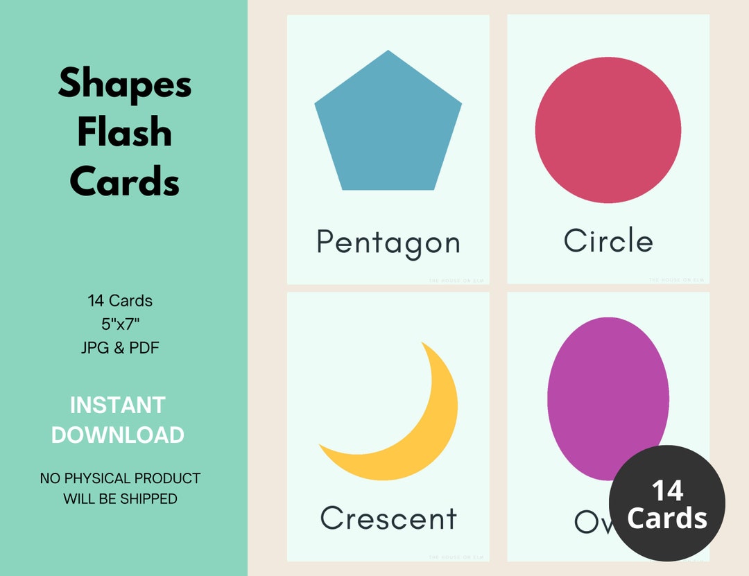 Shapes Exploration - 14 Creative 5x7 Flashcards for Preschoolers - Etsy