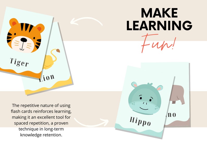 Safari Adventure - 16 Engaging 5x7 Flashcards for Children Ages 3-5 - Etsy