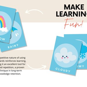 Weather Wonders - 12 Educational 5x7 Flashcards for Preschoolers - Etsy