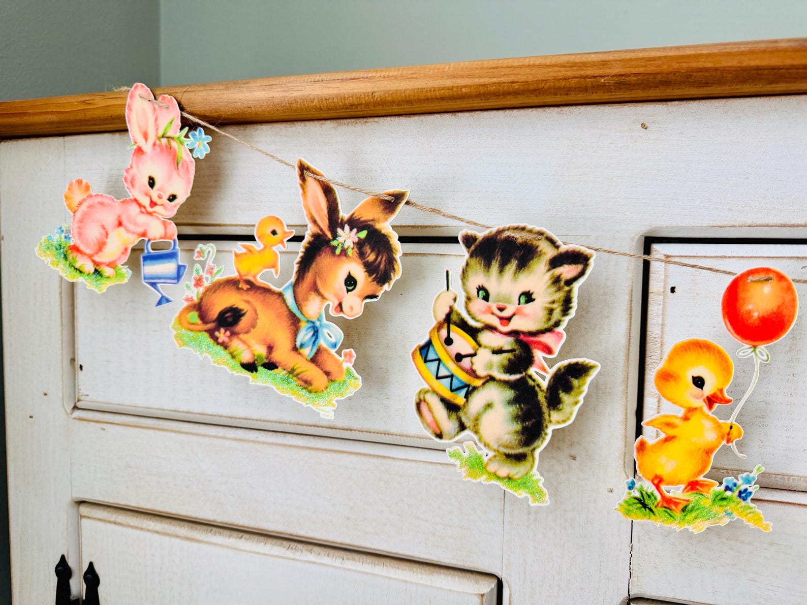 Retro Baby Animals Banner: 1950s Kitsch Baby Shower Decor - Etsy