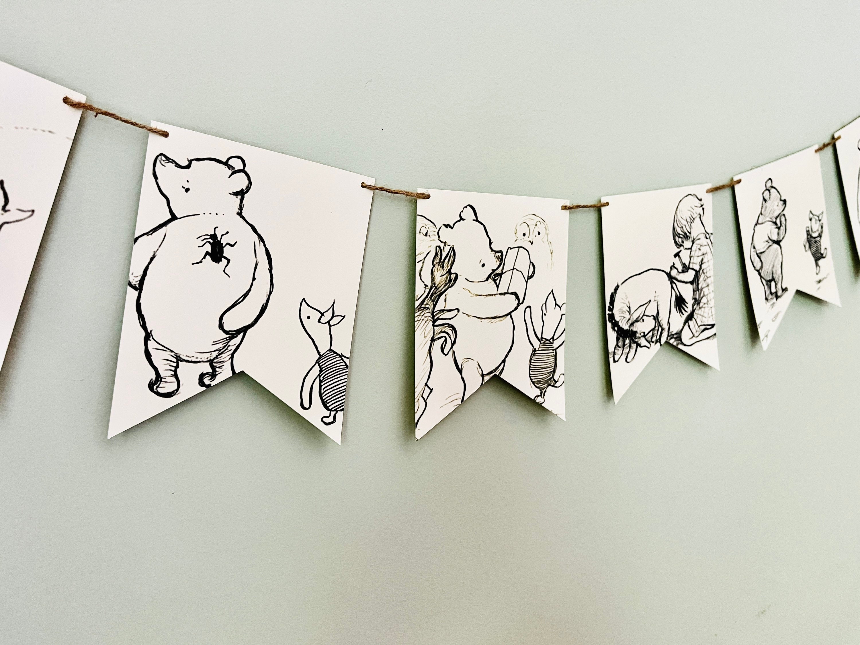 Classic Winnie the Pooh Banner Baby Shower Bunting Winnie the - Etsy
