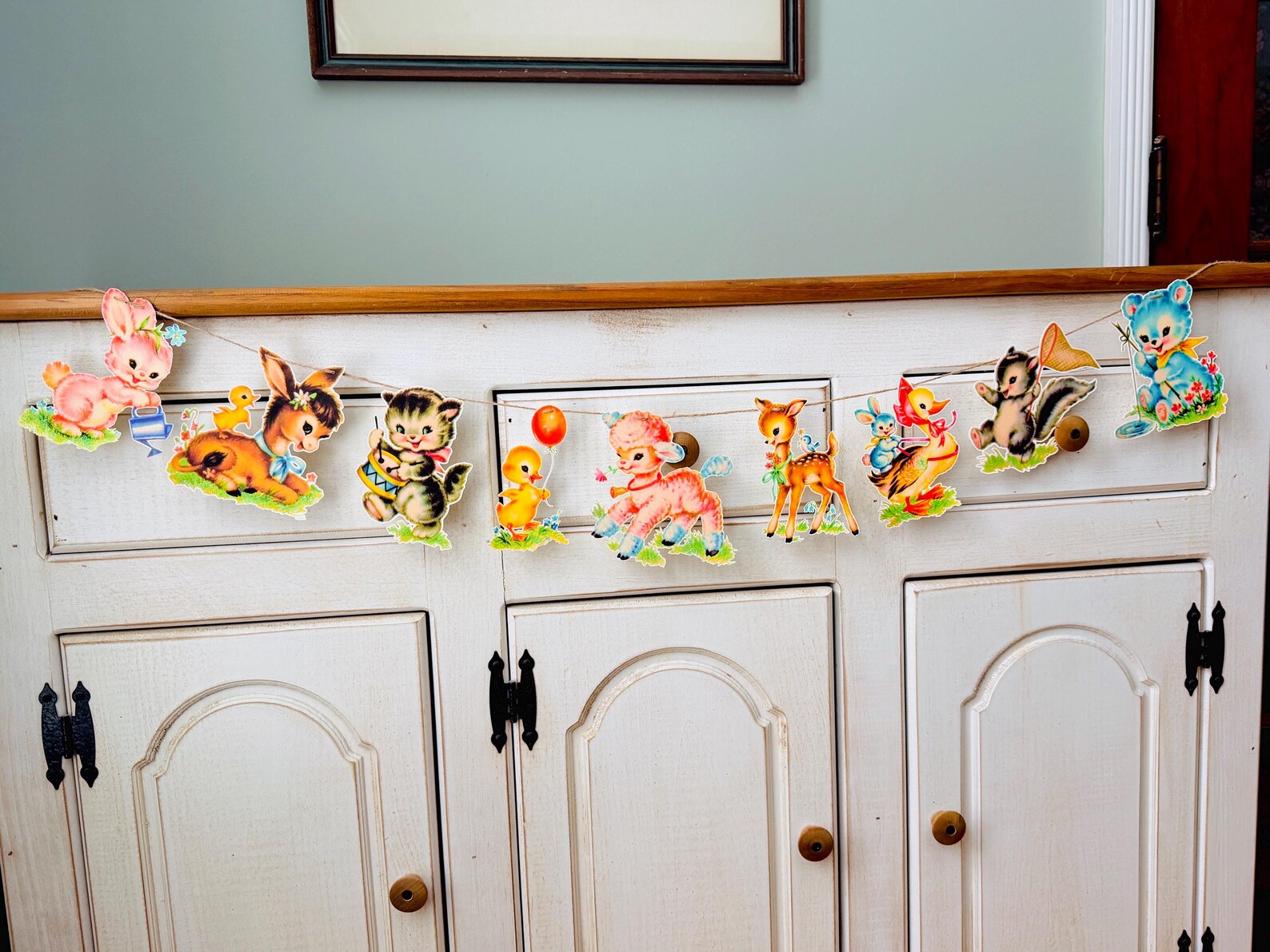 Retro Baby Animals Banner: 1950s Kitsch Baby Shower Decor - Etsy