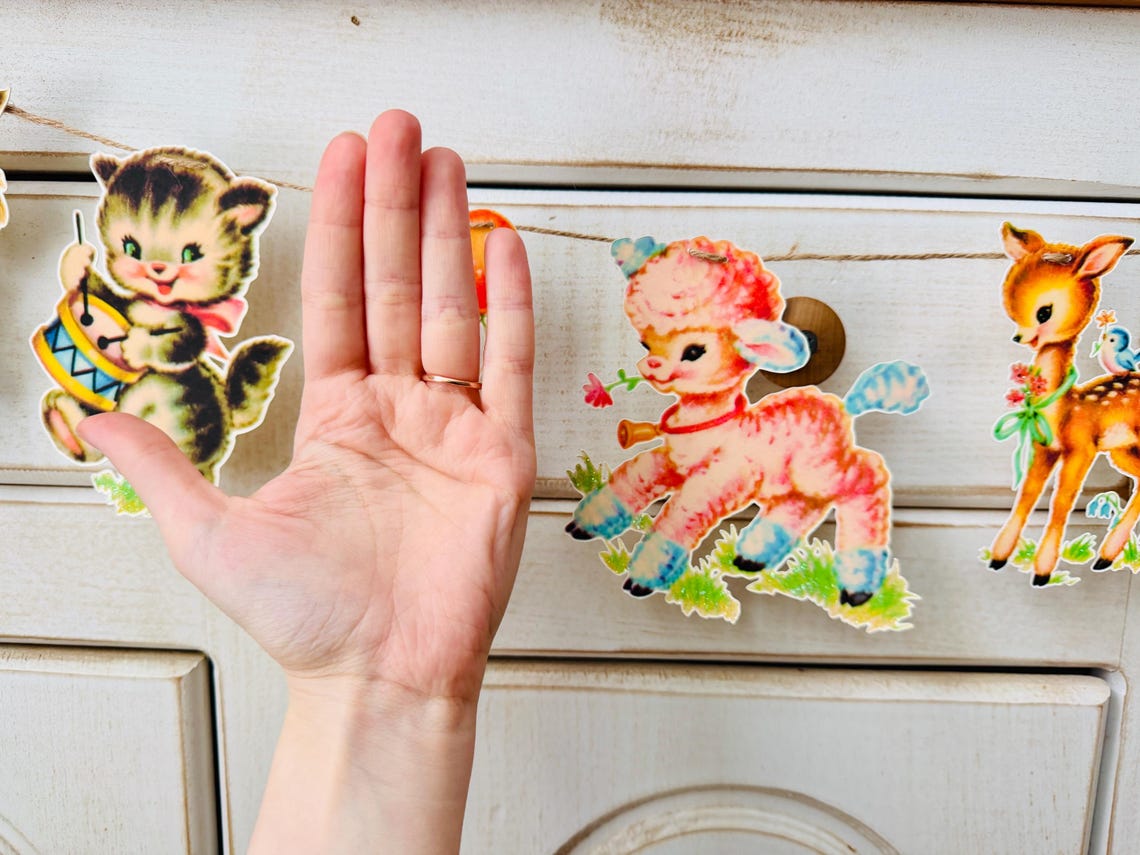 Retro Baby Animals Banner: 1950s Kitsch Baby Shower Decor - Etsy