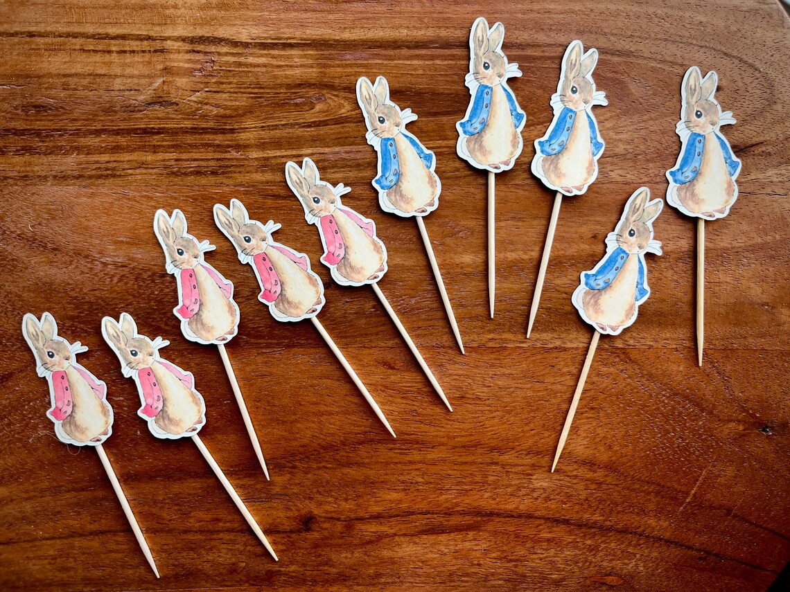 Classic Beatrix Potter Peter Rabbit Flopsy Bunny Cupcake Toppers 12 ...