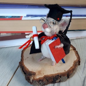 Felted Graduate Mouse Miniature /bachelor Graduate Gift - Etsy