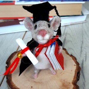 Felted Graduate Mouse Miniature /bachelor Graduate Gift - Etsy