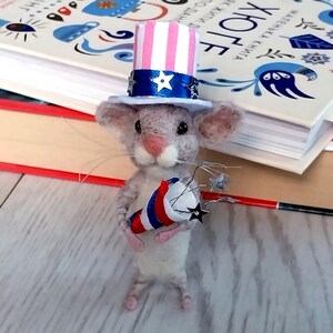 Felted Mouse for USA Independence Day - Etsy