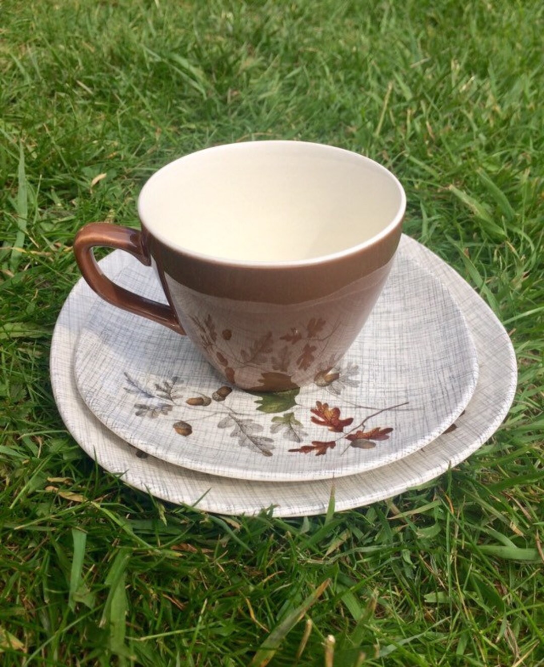 Vintage Teacup Set, Side Plates, Cups and Saucers, Woodland Acorn and ...