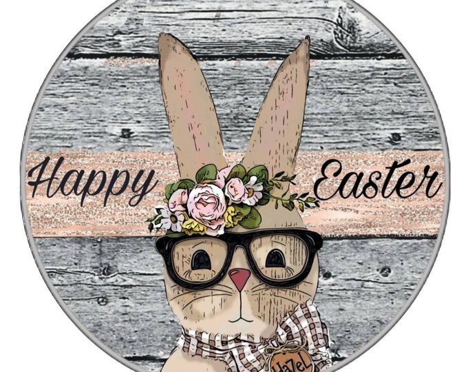 Easter Sign for Wreath, Spring Sign, Bunny Sign - Etsy