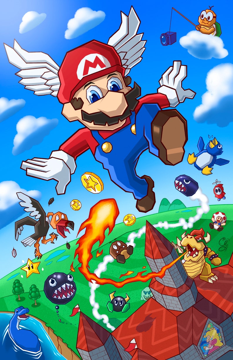 Super Mario 64 Low-poly Print - Etsy