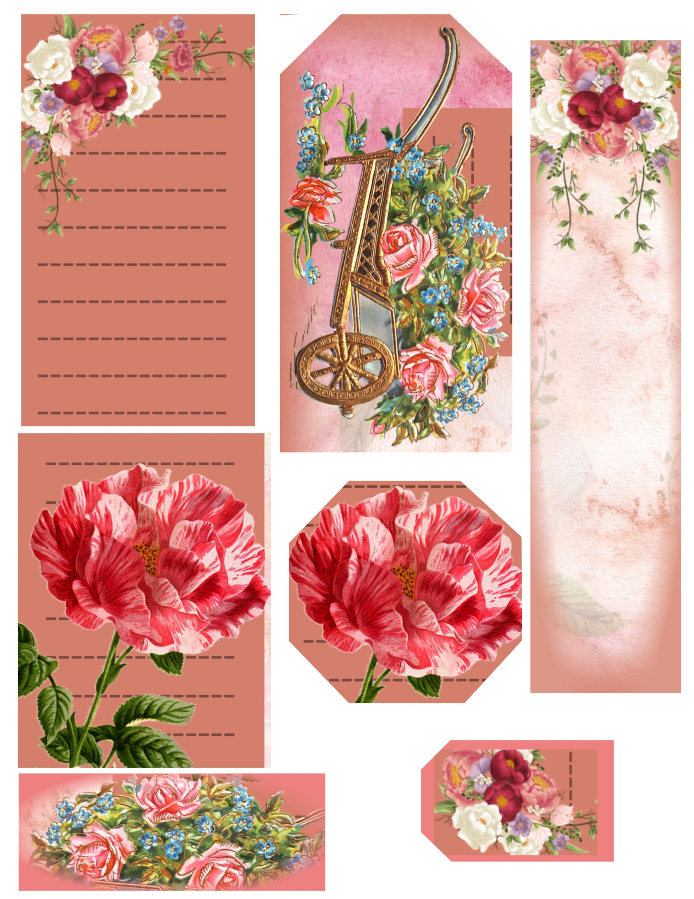 Rose Journal Digital Kit /print at Home Journal Pages/ Printable ...